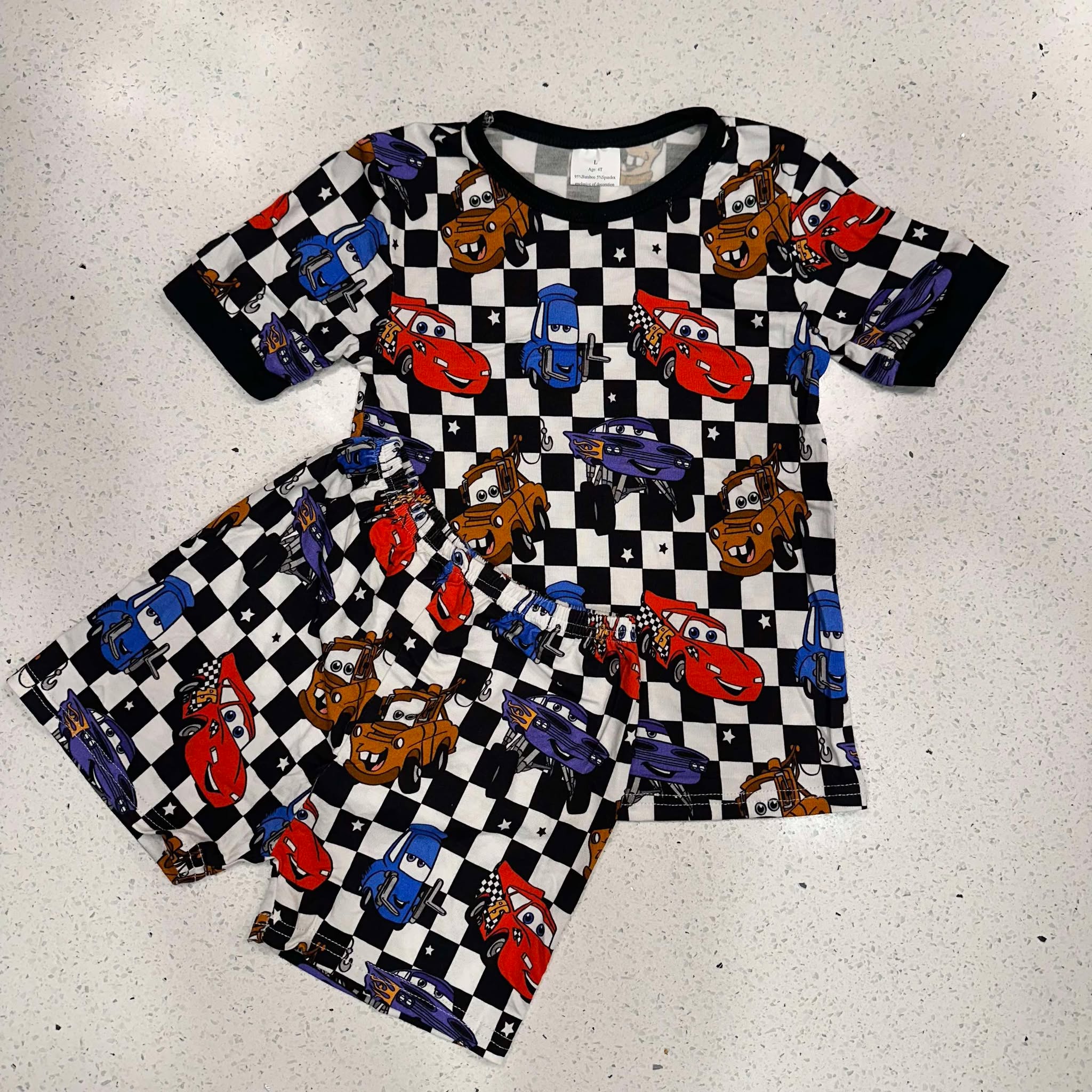 Bamboo Short Sleeper Set - Fast Cars – Lucky Cactus Wholesale